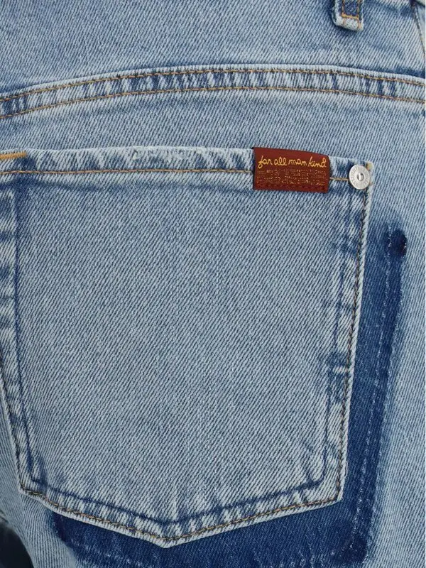 7 For All Mankind Mid-rise Straight Jeans In Cotton