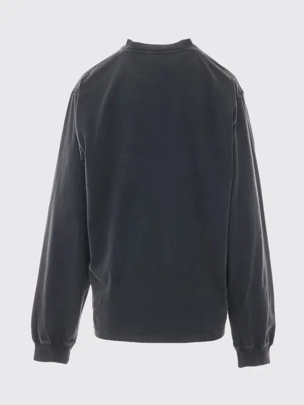Alexander Wang Long Sleeve Cotton T-shirt With Contrast Logo - Black