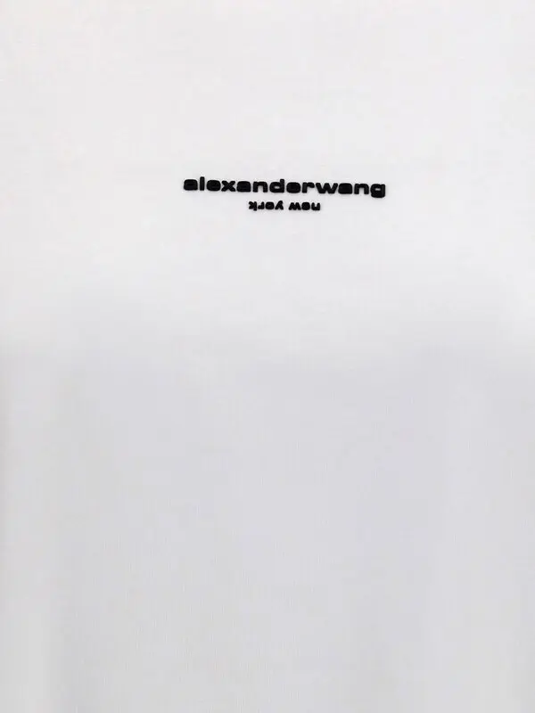 Alexander Wang Long Sleeve Cotton T-shirt With Contrast Logo - White