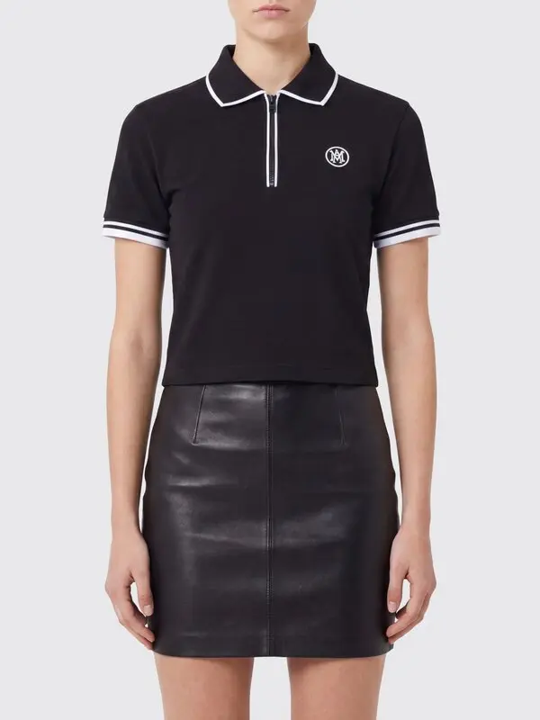 Amiri Slim Fit Zip-up Monogram Polo Shirt - Black