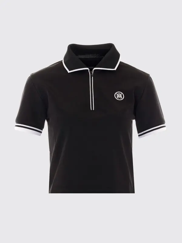Amiri Slim Fit Zip-up Monogram Polo Shirt