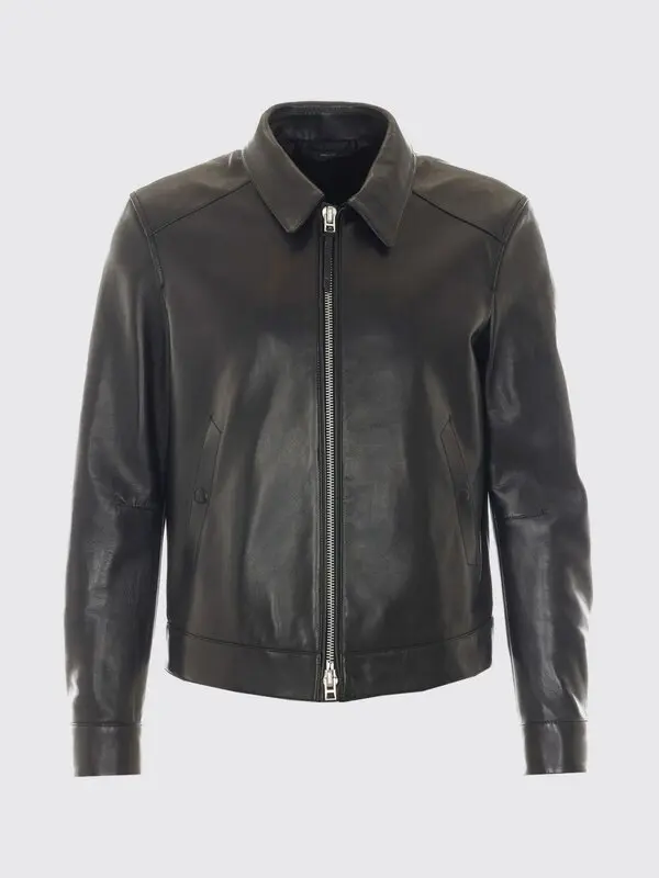 TOM FORD Smooth Lambskin Leather Shirt Jacket With Zip Closure