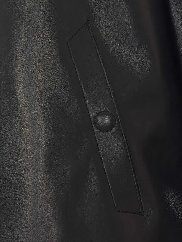 TOM FORD Smooth Lambskin Leather Shirt Jacket With Zip Closure