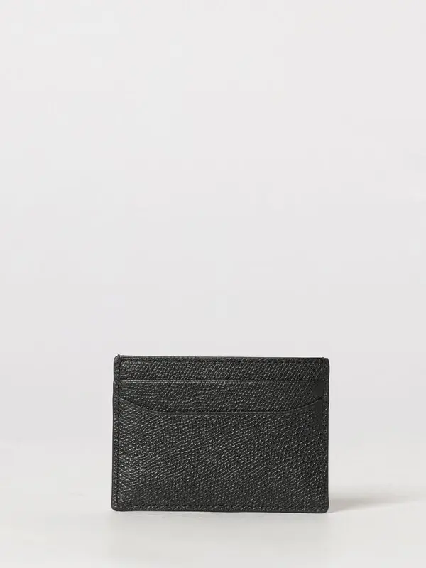 Bally Grained Leather Card Holder With Metal Logo And Five Slots