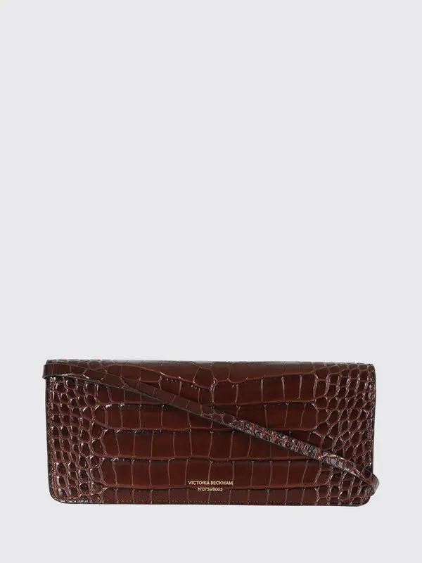 Victoria Beckham Dorian Croc-effect Calfskin Shoulder Bag - Brown