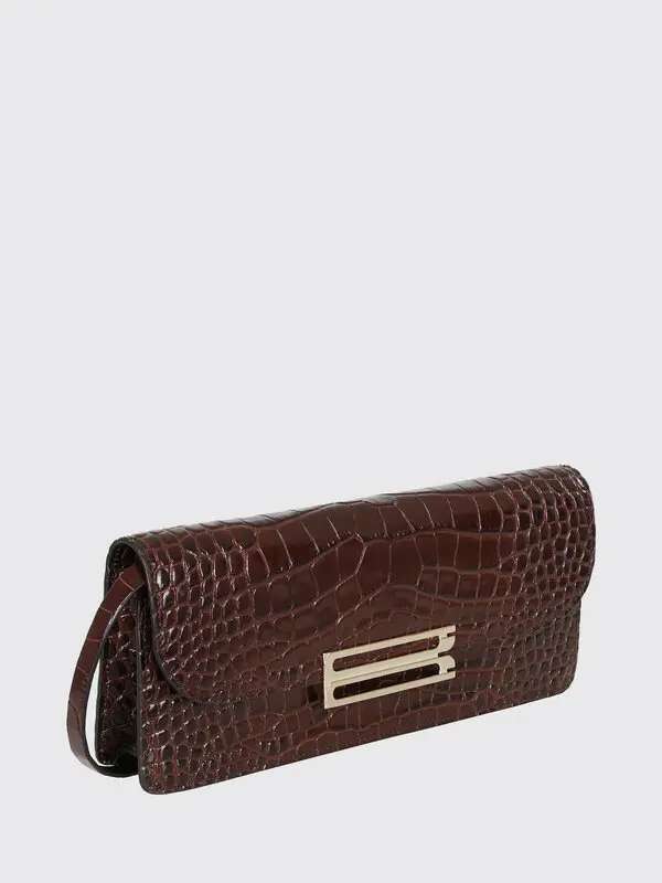 Victoria Beckham Dorian Croc-effect Calfskin Shoulder Bag - Brown