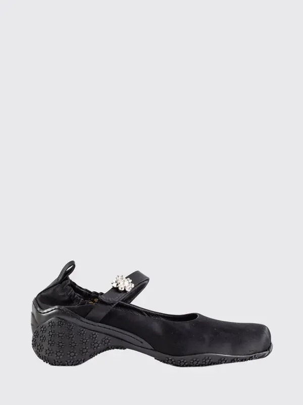 Simone Rocha Embellished Satin Mary Jane Ballet Flats - Black