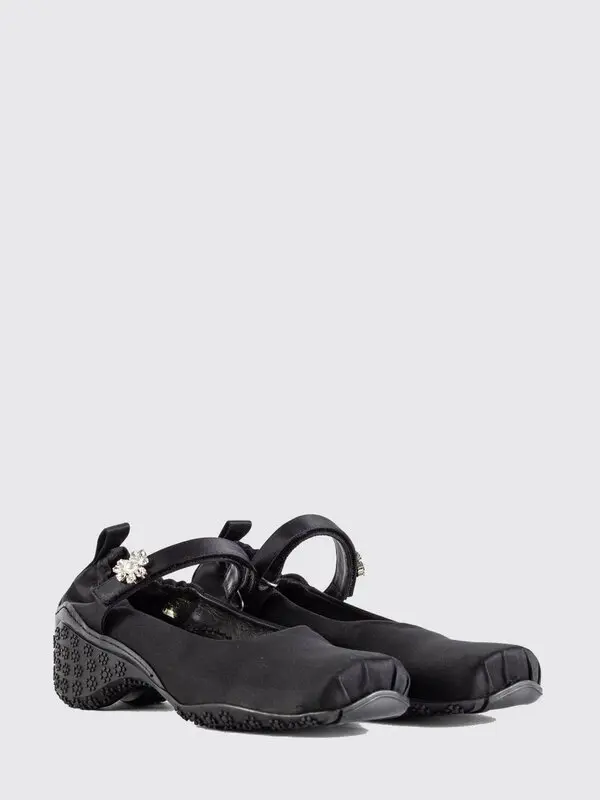 Simone Rocha Embellished Satin Mary Jane Ballet Flats - Black