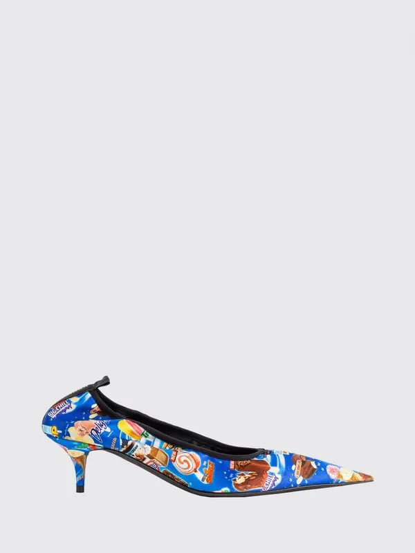 Balenciaga Avenue Printed Satin Pumps - Blue