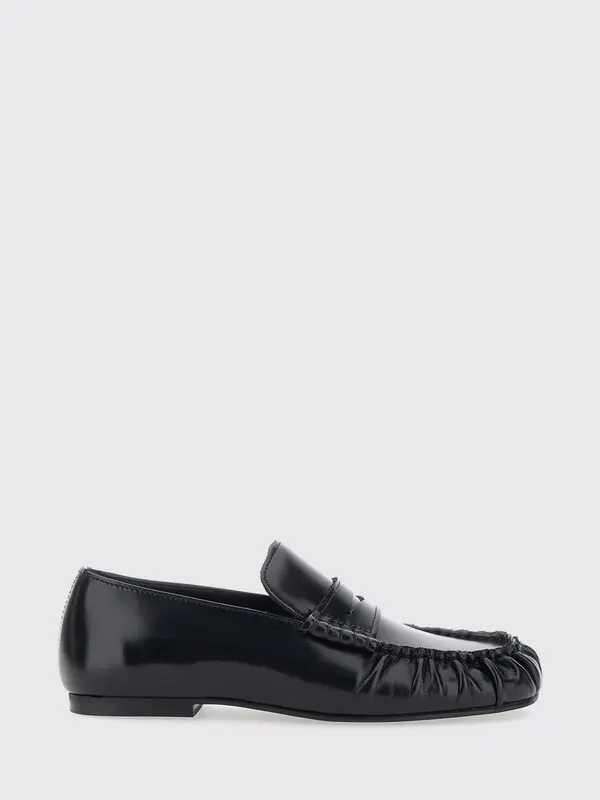 ALOHAS Aven Loafers In Brushed Leather With Penny Bar - Black