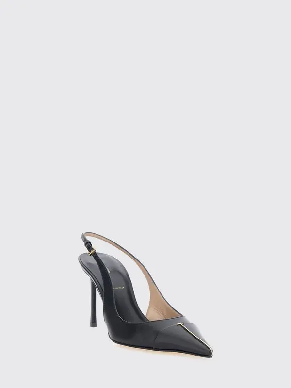 TOM FORD Smooth Leather Slingback Pumps With Stiletto Heel And Monogram - Black
