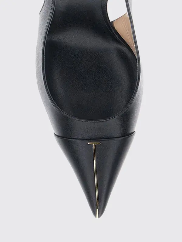 TOM FORD Smooth Leather Slingback Pumps With Stiletto Heel And Monogram - Black