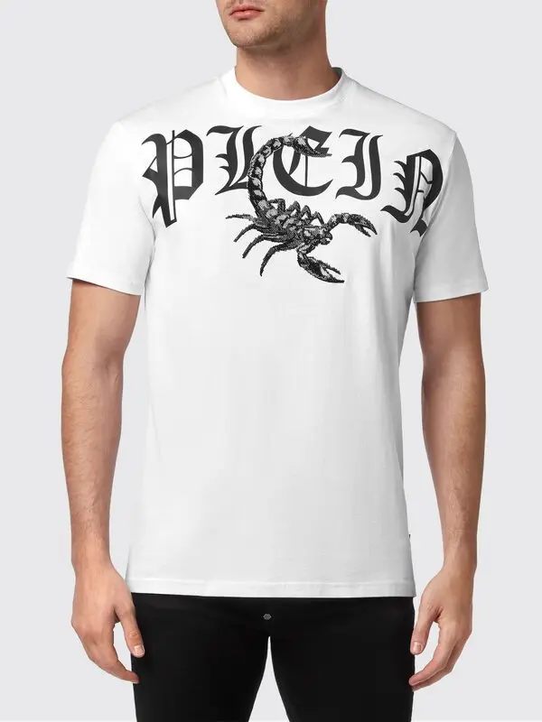 Philipp Plein Short-sleeved Cotton T-shirt With Logo Print - White