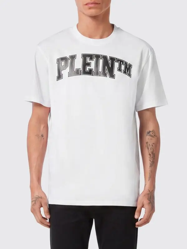Philipp Plein Cotton T-shirt With Contrasting Lettering Logo Print On The Front - White