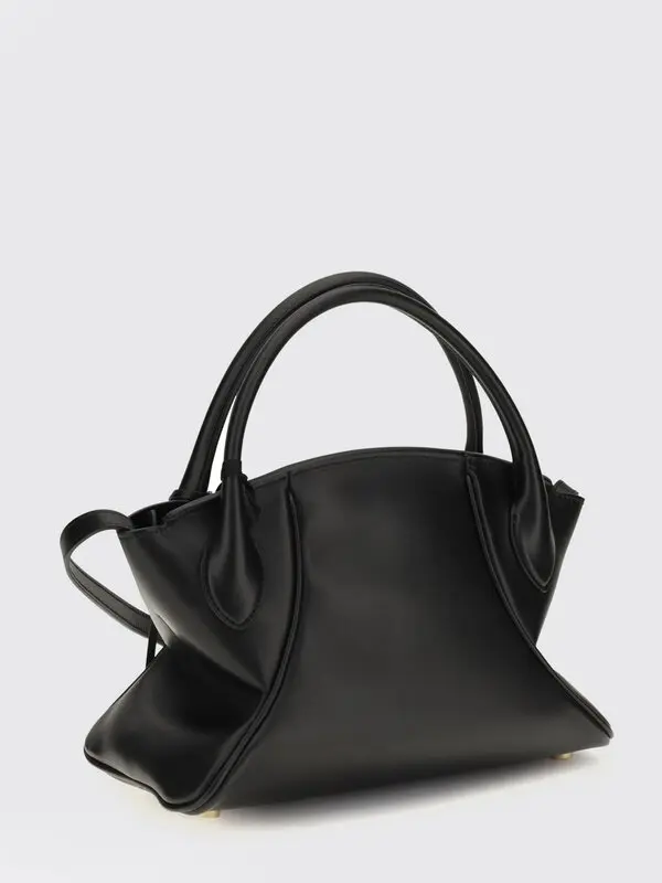 Balmain Pulse Hourglass Handbag In Smooth Leather - Black