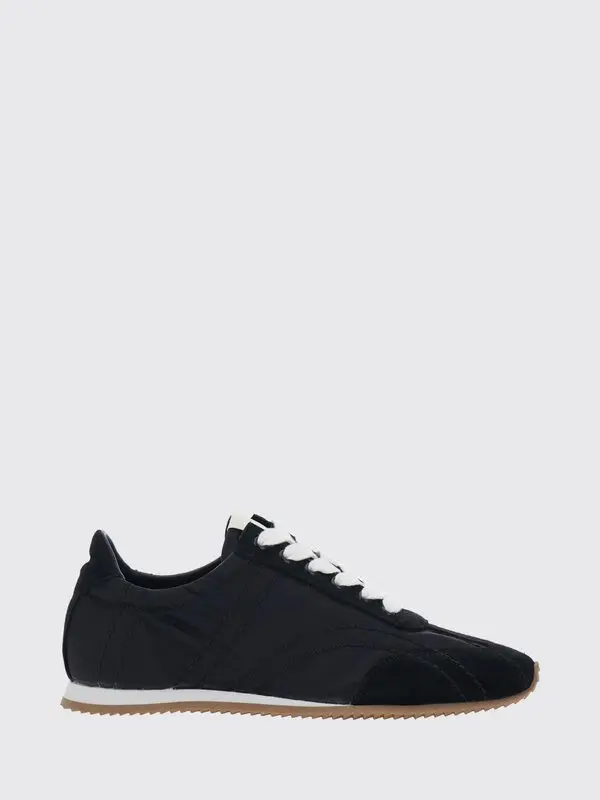TOTEME Bi-color Recycled Nylon And Suede Lace-up Sneakers - Black