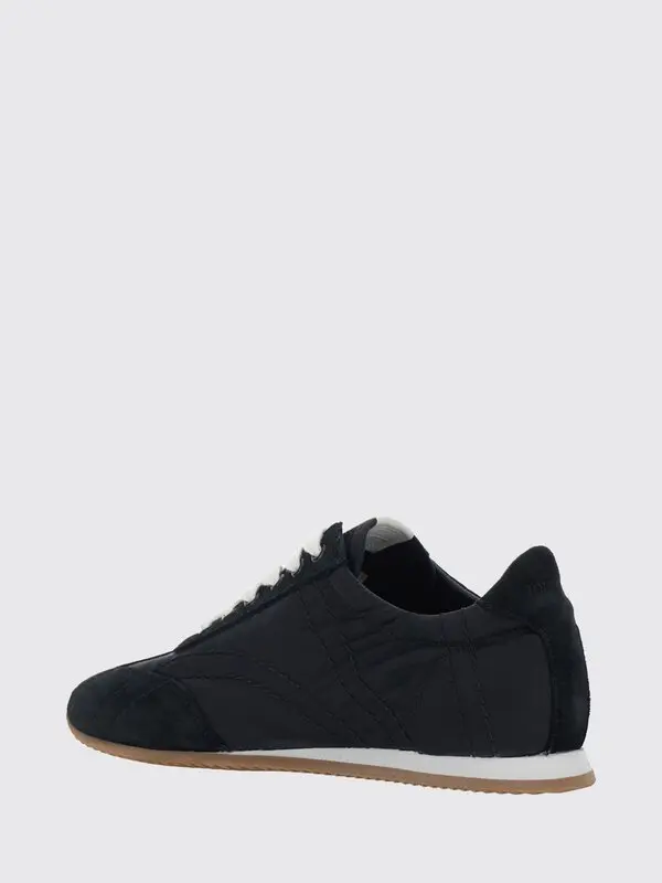 TOTEME Bi-color Recycled Nylon And Suede Lace-up Sneakers - Black