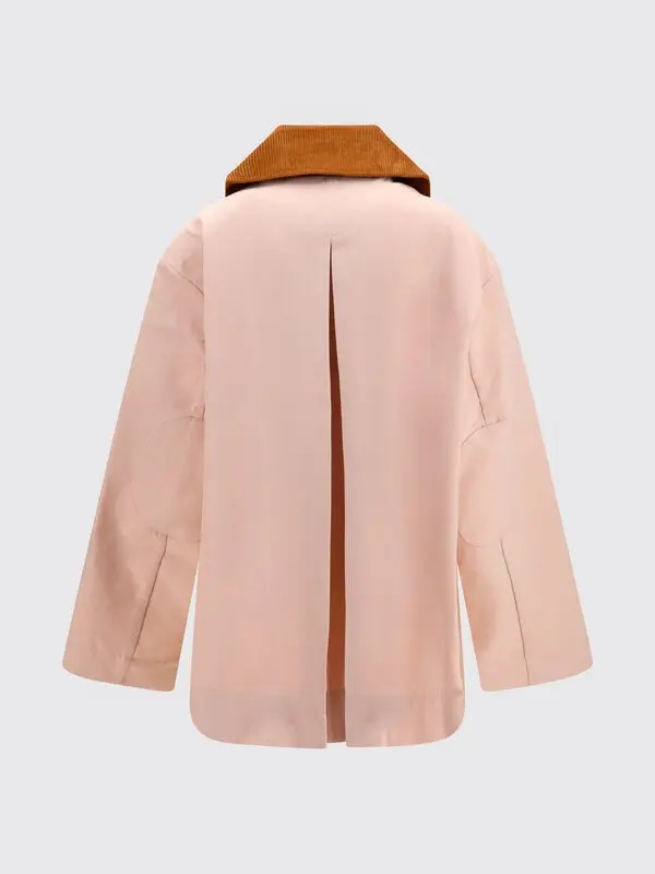 GANNI Recycled Polyethylene Shirt Jacket With Velvet Collar - Pink