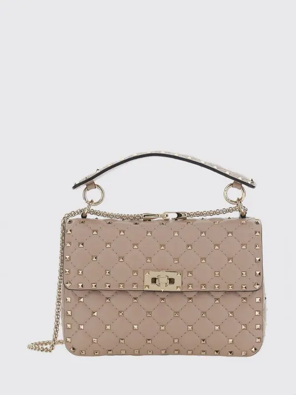Valentino Garavani Rockstud Spike Mini Handbag In Quilted Nappa With Studs - Pink