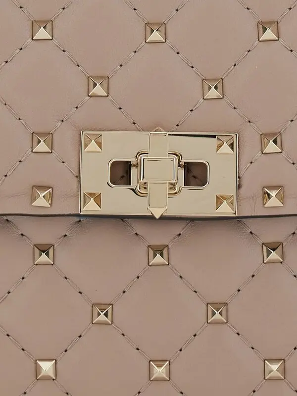 Valentino Garavani Rockstud Spike Mini Handbag In Quilted Nappa With Studs - Pink