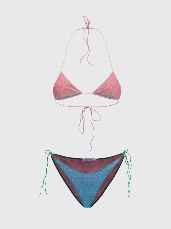 Oseree Zebra-print Lurex Triangle Bikini
