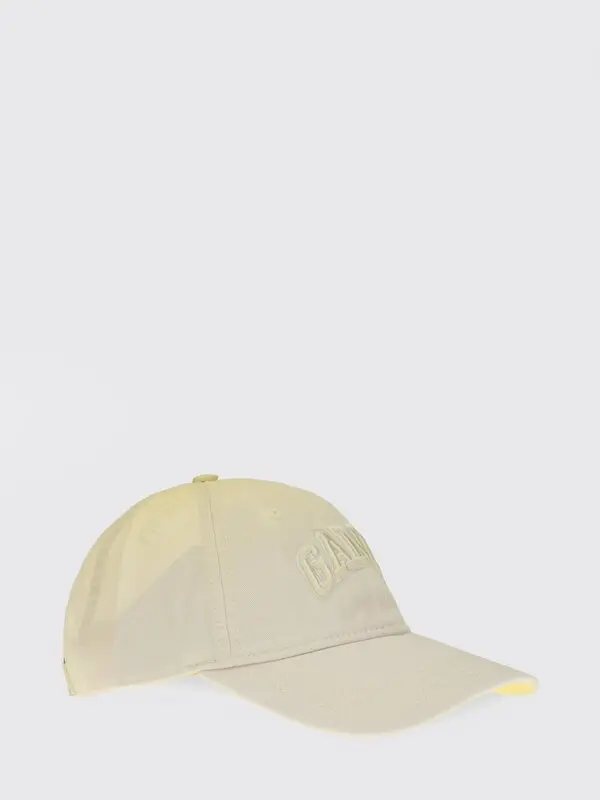 GANNI Two-tone Baseball Cap With Embroidered Logo - Lemon