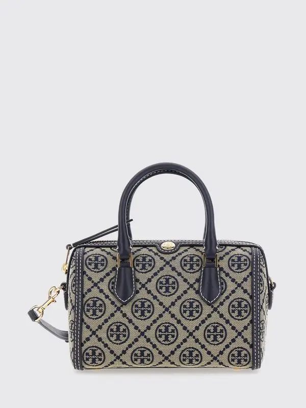 Tory Burch T Monogram Mini Jacquard Canvas Boston Bag - Blue