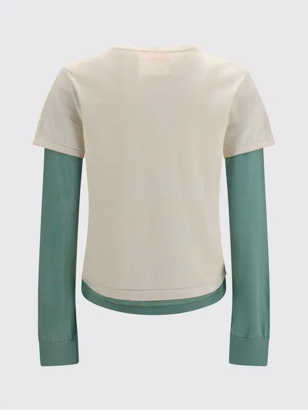 Guest In Residence Long-sleeved Bicolor T-shirt In Cotton And Cashmere