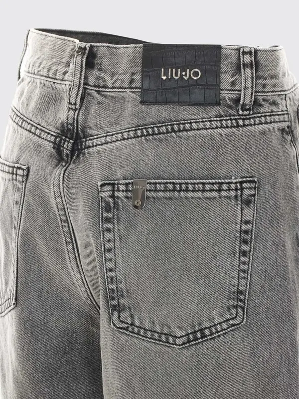 Liu Jo High-waisted Wide-leg Five-pocket Jeans - Grey