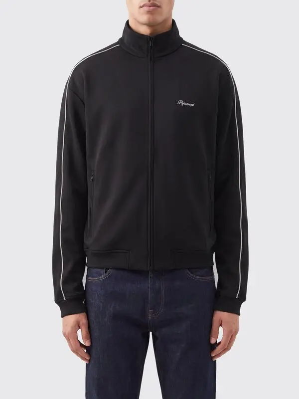 REPRESENT High-neck Zip-up Sweatshirt With Logo And Contrast Bands