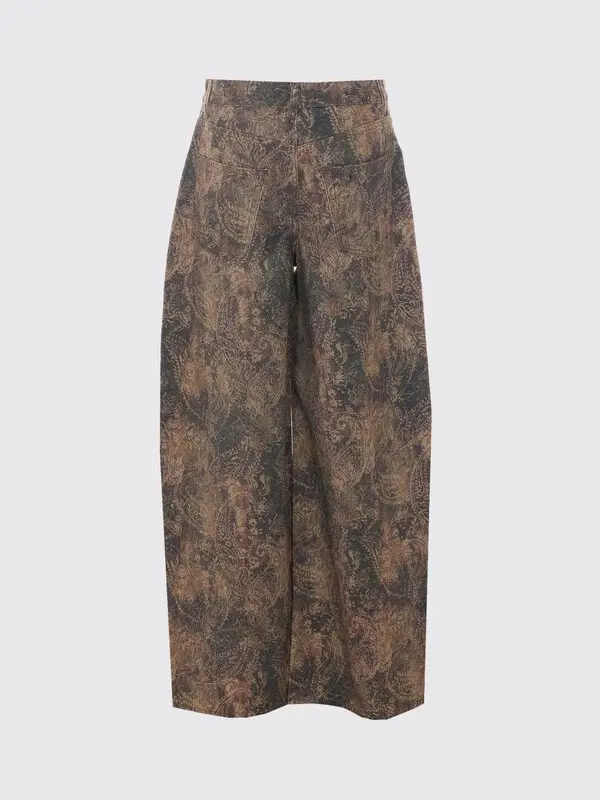 Liu Jo High-waisted Wide Leg Jeans In Cotton Denim With Paisley Print