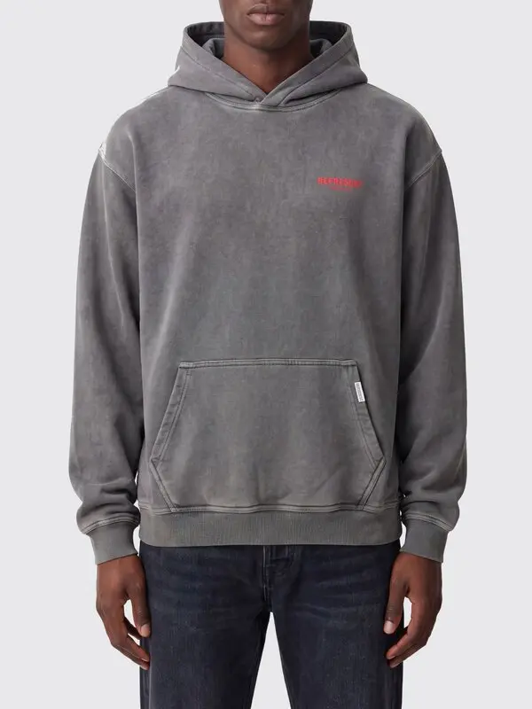 REPRESENT Relaxed Fit Cotton Hoodie With Printed Logo - Black
