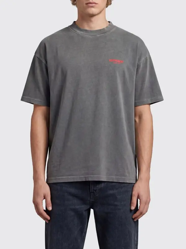 REPRESENT Crew Neck Cotton T-shirt With Contrast Logo - Black