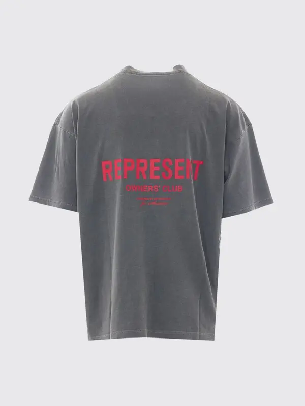 REPRESENT Crew Neck Cotton T-shirt With Contrast Logo