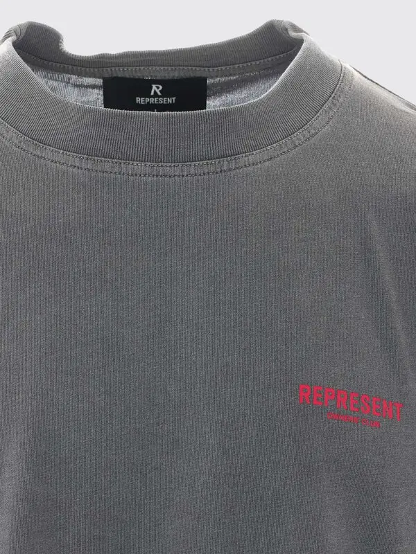 REPRESENT Crew Neck Cotton T-shirt With Contrast Logo