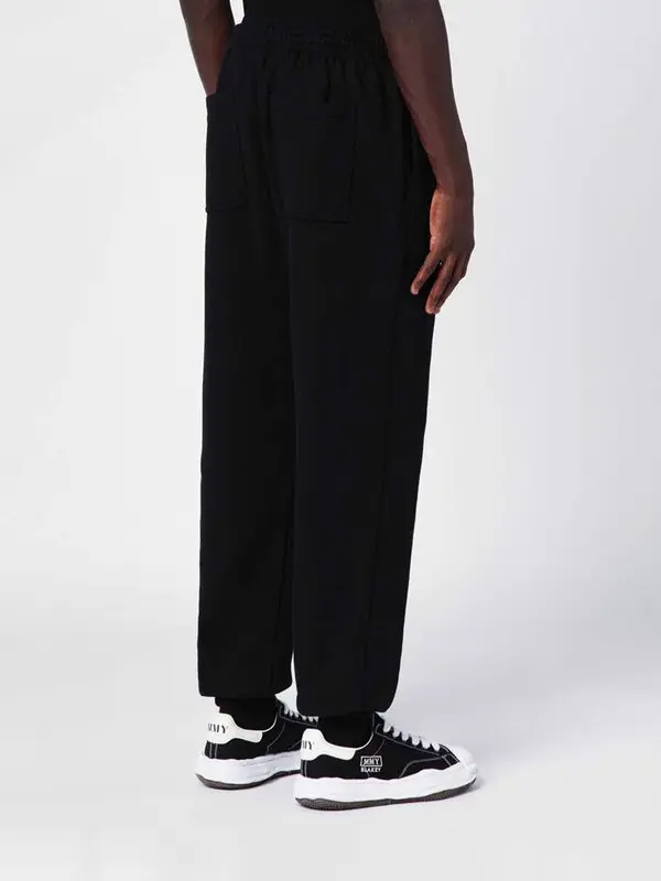 REPRESENT Cotton Jogging Trousers With Drawstring Waist And Contrast Logo - Black 1