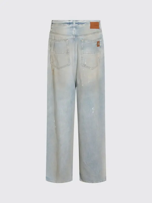Amiri Wide Leg Cotton Denim Jeans With Distressed Effect And Mid-rise Waist