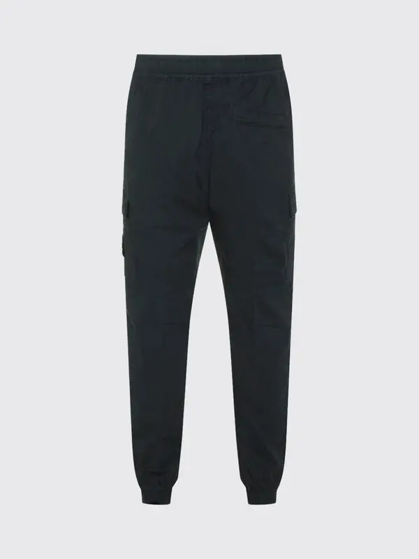 Stone Island Straight-leg Cargo Trousers With Compass Logo - Navy