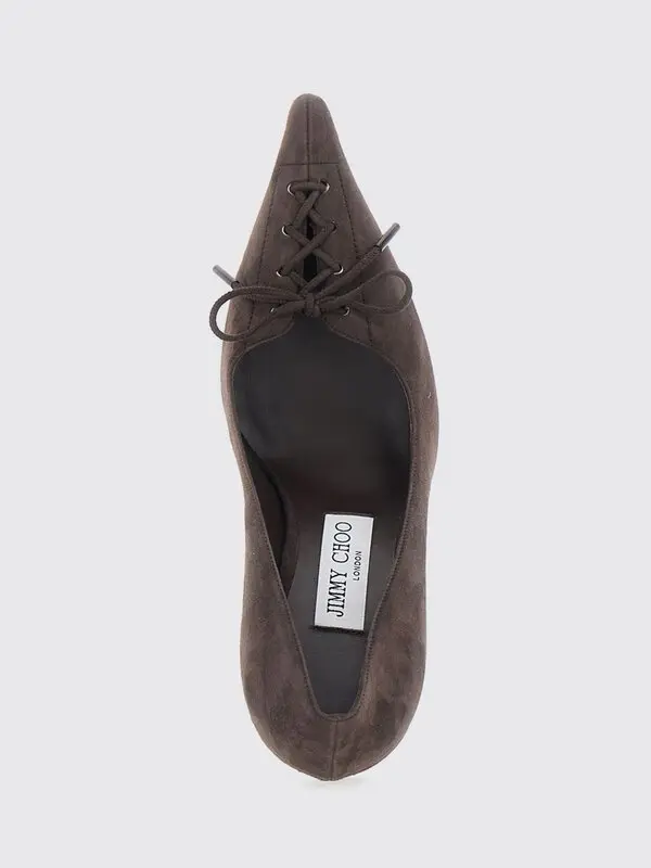 JIMMY CHOO Scarlett 95 Suede Court Shoes With Bow Detailing - Brown