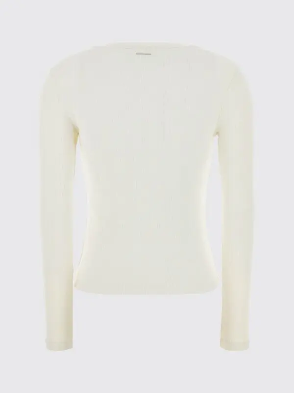 Calvin Klein V-neck Long-sleeved Stretch-cotton Top
