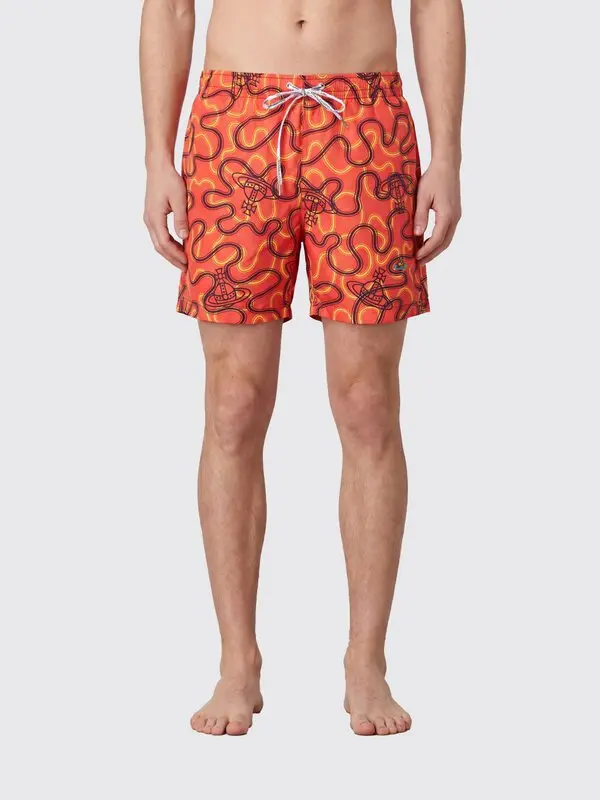 VIVIENNE WESTWOOD Orb Monogram Polyamide Swimming Trunks - Red