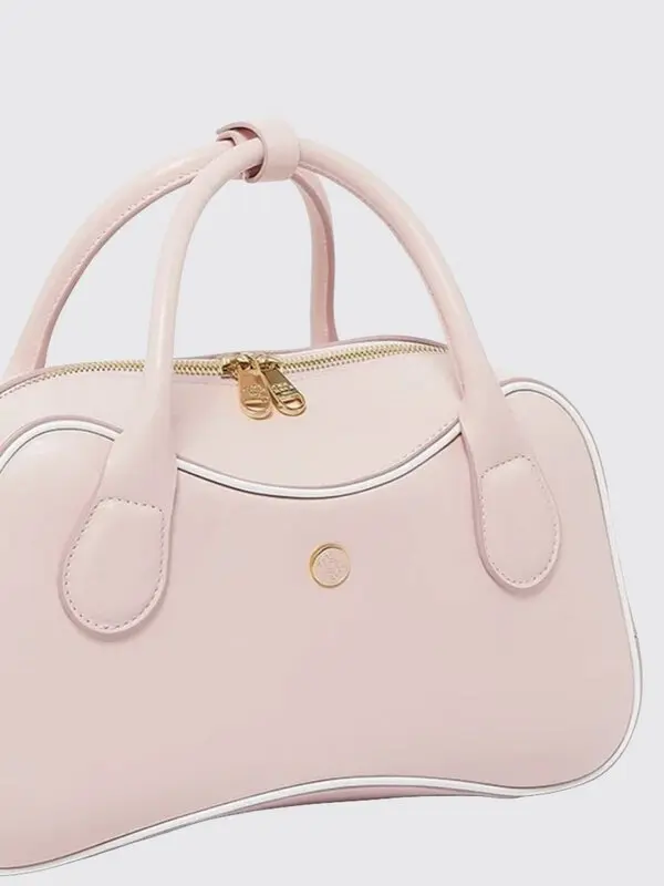 Casablanca Smooth Leather Bowling Bag With Double Handle And Zip Closure