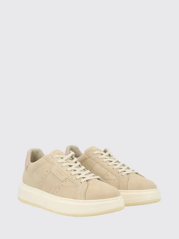 Woolrich Suede Leather Low Top Trainers With Round Toe And Rubber Sole