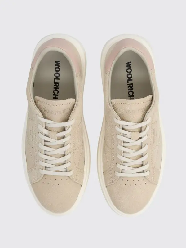 Woolrich Suede Leather Low Top Trainers With Round Toe And Rubber Sole
