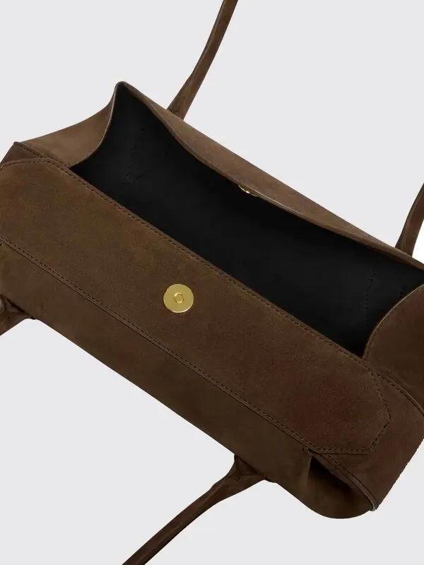 Yuzefi Oyster Suede Shoulder Bag With Double Handle