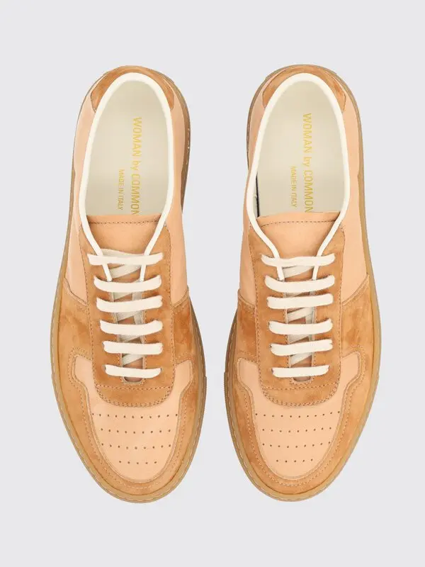 COMMON PROJECTS Two-tone Nappa And Suede Low-top Sneakers - Beige