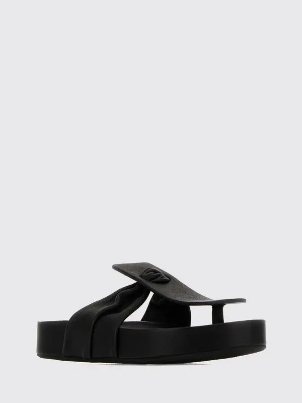 UMA WANG Leather Thong Sandals - Black