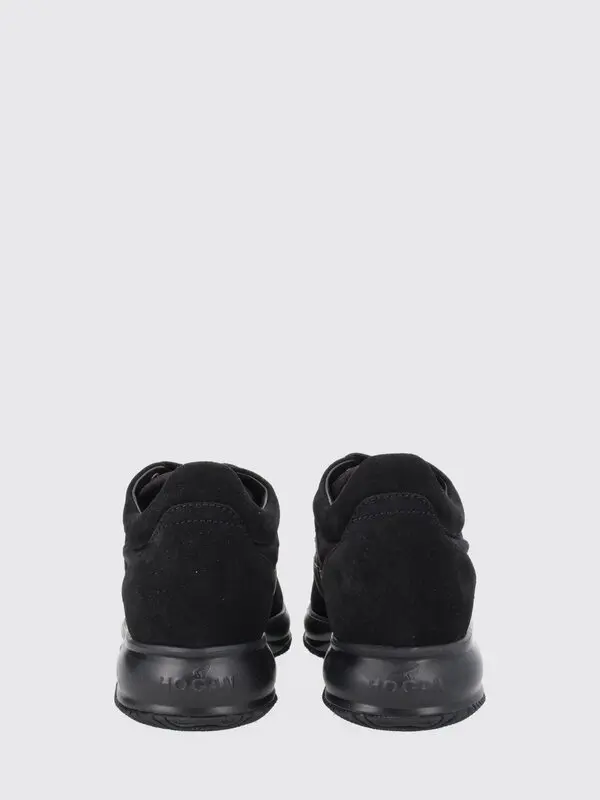 Hogan Interactive Nylon And Suede Sneakers With H Logo - Black