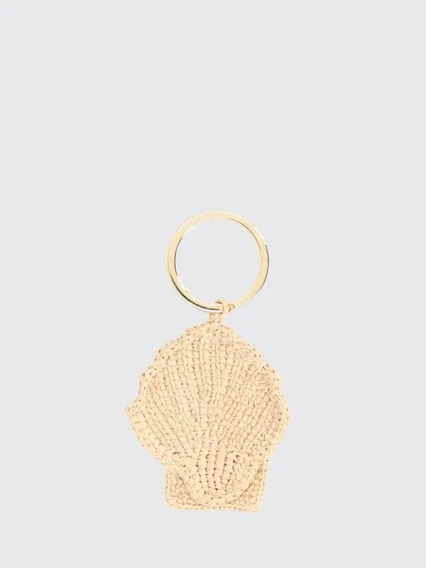 Manebí Shell-shaped Crochet Raffia Keyring - Beige