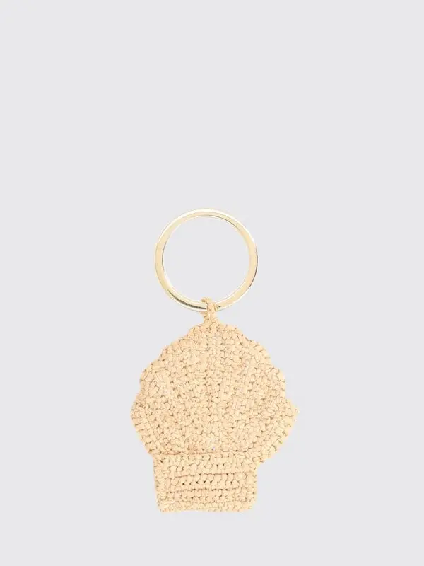 Manebí Shell Keyring In Shell-shaped Crochet Raffia - Beige